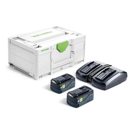 Festool 18 V batterisæt SYS 18V 2x5,0/TCL 6 DUO - Køb på 10-4.dk