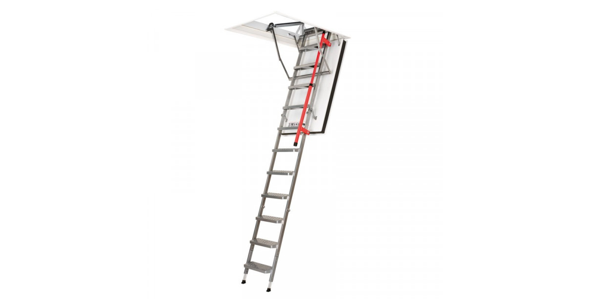 Brandsikker Fakro LMF 120 lofttrappe metalstige & hvid lem - Prismatch